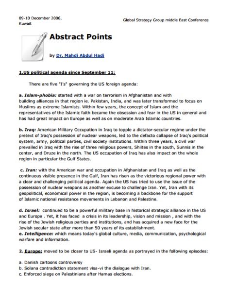 Abstract Points – PASSIA